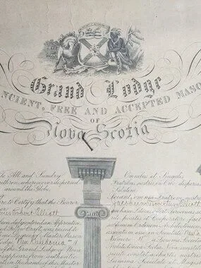 Wall Decor | Grand Lodge Nova Scotia Antique Framed Masonic Master ...